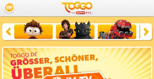 Super RTL optimiert Onlineplattform Toggo.de - SATVISION